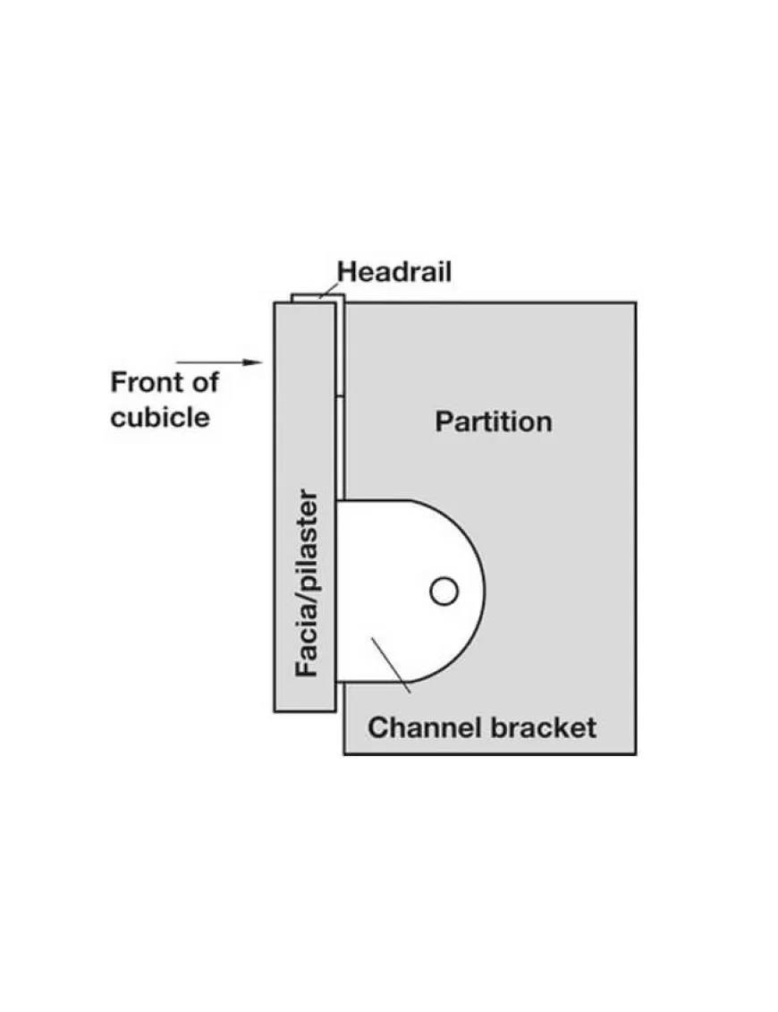 Toilet Cubicle Channel Brackets - Pack of 3